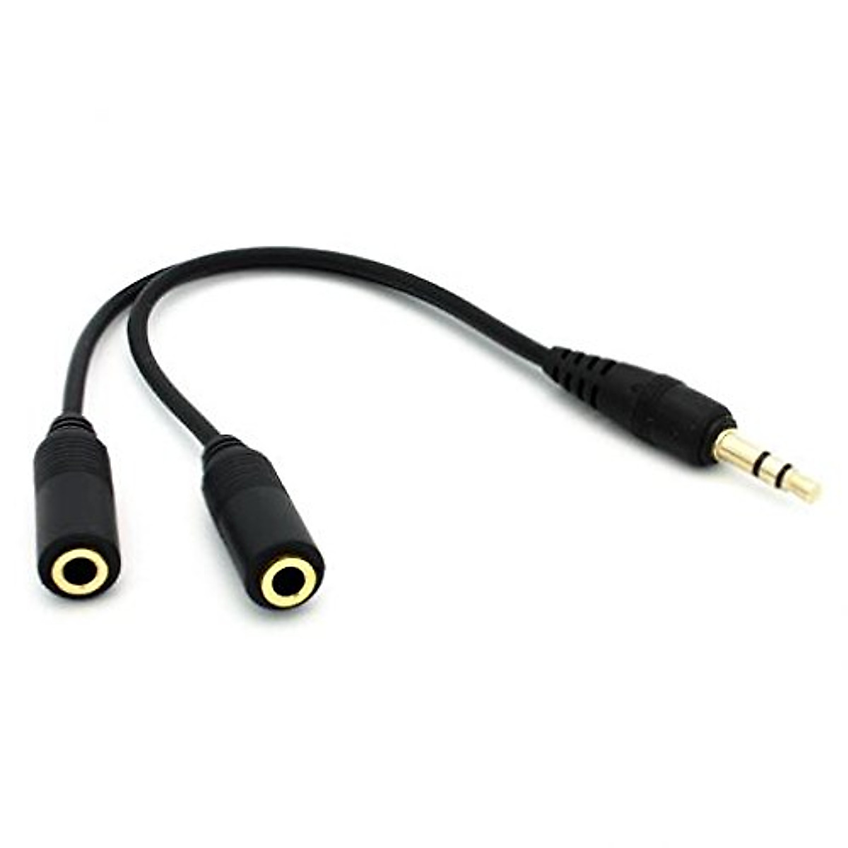 3.5mm Headset Headphone Splitter Earbuds Audio Jack Y Adapter Dual Port Black for iPod Nano 5th Gen, 7th Gen, Touch 1st Gen, 2nd Gen, 3rd Gen, 4th Gen, iPod Touch 5 - Huawei P9 - LG G5 V10 V20