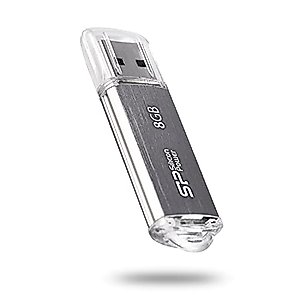 Silicon Power SP Silicon Power USB Memory 8GB USB3.0 Gen1 (USB3.2 / USB3.1) Aluminum Body Flash Drive Silver SP-UFD8GBSL3
