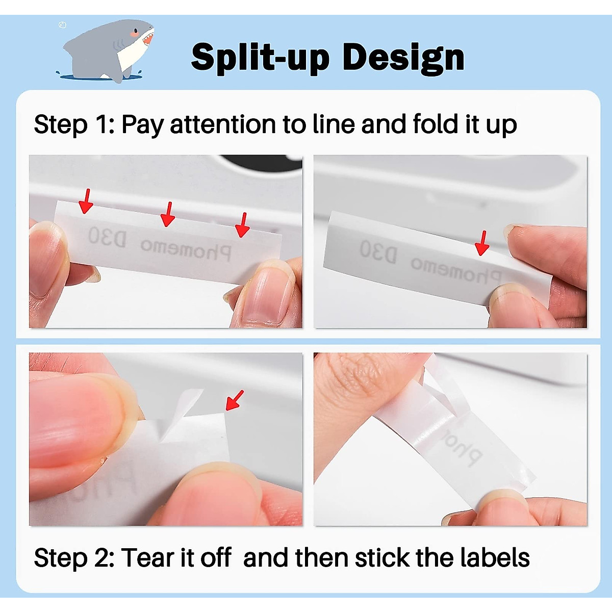 Phomemo 3 Roll D30 Adhesive White Continuous Thermal Label Paper 1/2 in X 20 Ft (15mm X 6m) Black on White, for Phomemo D30/D35 Label Maker