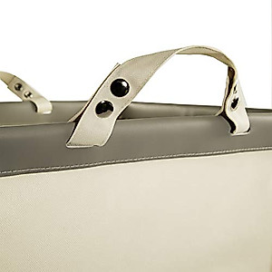 Seville Classics Large Commercial Heavy Duty Rolling Steel Frame Laundry Hamper Canvas Cart Bin, w/ Wheels for Hotel, Home, Closet, Bedroom (PATENTED), Cream, 18.1" D x 18.1" W