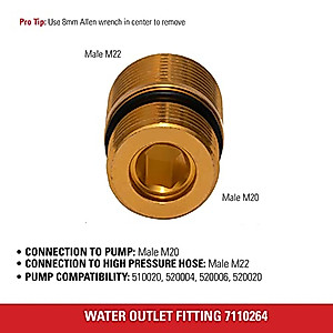 Simpson Cleaning 7110264 Water Oulet Fitting for OEM Technologies 520004 and 520006 Axial Cam Pressure Washer Pumps, Gold
