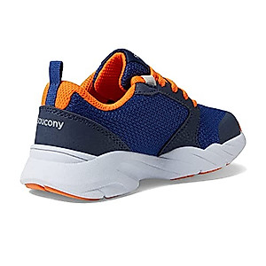 Saucony Wind FST Lac to Toe Sneaker, Navy/Orange, 2 US Unisex Big Kid