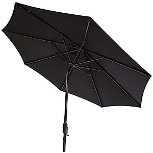 Bayside21 Sunbrella 9Ft Market Umbrella Patio Outdoor Table Umbrella with Crank, Auto Tilt and 5 Years Non-Fading Vented Umbrella Top