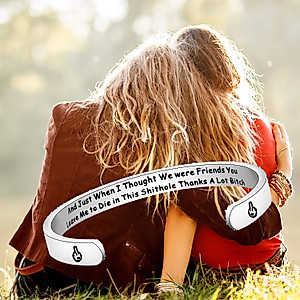 TGBJE Coworker Leaving Gift Going Away Gift Shithole Thanks A Lot Bitch Keychain Goodbye Gift For Her (bitch bracelet)