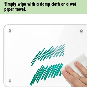 Acrylic Note Board Refrigerator Dry Erase Board Magnetic Clear 15”x11" Includes 4 Dry Erase Markers