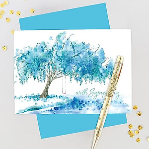 Graphique Watercolor Willow Sympathy Card | Condolence and Bereavement | Thinking of You | Grief and Loss | Family and Friends | Color-Coordinated Envelope | 5" x 7" (Single Card)