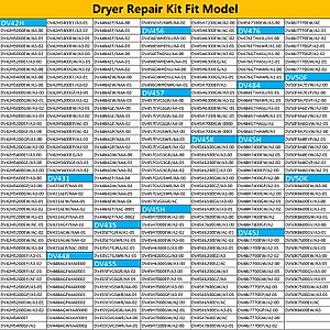 DV45H7000EW A2 DV42H5000EW A3 Parts Replacement for Samsung Dryer Roller Replacement Kit DC97-16782A Dryer Belt 6602-001655 Idler Pulley DC93-00634A Tension Spring for DV42H5200EW A3 DV48H7400EW A2