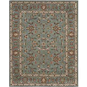 SAFAVIEH Heritage Collection Area Rug - 9' x 12', Blue & Blue, Handmade Traditional Oriental Wool, Ideal for High Traffic Areas in Living Room, Bedroom (HG969A)