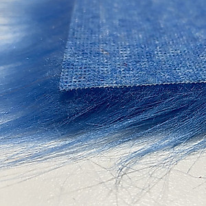 Highshion 3 Sheets Artificial Shaggy Faux Fur Fabric |9" x 12" | Camera Floor Chair Cover Seat Cushion for Any DIY Craft | Rectangular Patch Costume | Plush Crafting Sewing (9" X 12", Blue)