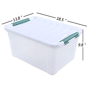 Xyskin 35 Quart Clear Large Storage Box, Plastic Storage Bins, Set of 6