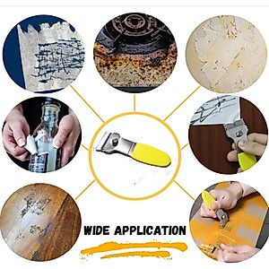Multi-Purpose Scraper Cleaning Tool 2 Pack Spealloy Razor Blade Scraper Set with 10 Extra Blades Razor Blades Scraper for Stovetop, Wall, Oven, Paint, Caulk, Labels, Adhesive, Sticker, Tile Window