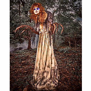 Spirit Halloween 7 Ft Darling Dolly Animatronic | Animated Decoration | Lurching Forward Motion | Blue Light Up LED Eyes | Plays Sounds