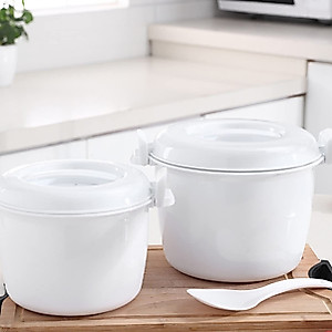 BESTonZON Microwave Rice Cooker Microwave Pressure Cooker Microwave cookware for Rice Microwave Cooker Bowl Insulated Round Lunch