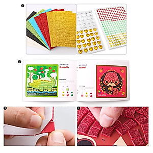 Jar Melo Mosaic Stickers for Kids; Mosaic Art; 8 Sheets, Kids Mosaics Painting, Crayons for Toddlers; 16 Count, Washable Fat Crayons Bulk, Non Toxic