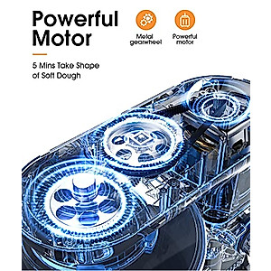 Facelle Electric Stand Mixer, 660W 6 Speed Kitchen Mixer with Pulse Button, Attachments include 6.5 Quart Bowl, Dishwasher Safe Flat Beater, Dough Hook, Wire Whisk & Splash Guard, for Dough, Baking,Cakes,Cookie, Blue