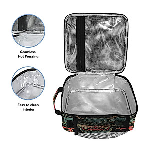 GEDAKO Kids Lunch Bag Space Insulated Cooler Thermal Reusable Lunch Bag Box for School Children Students Girls Boys Women Men (Traditional Dragon Flowers)