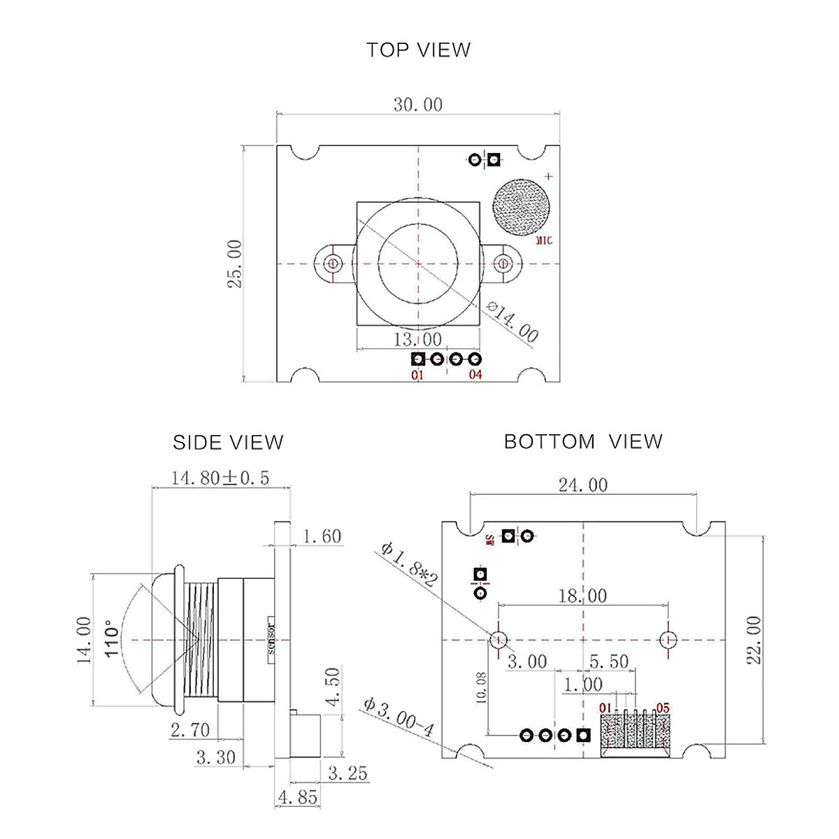 Camera Module, Mini USB2.0 Webcam Board Tiny Drive Free for OS X for Advertising Machines