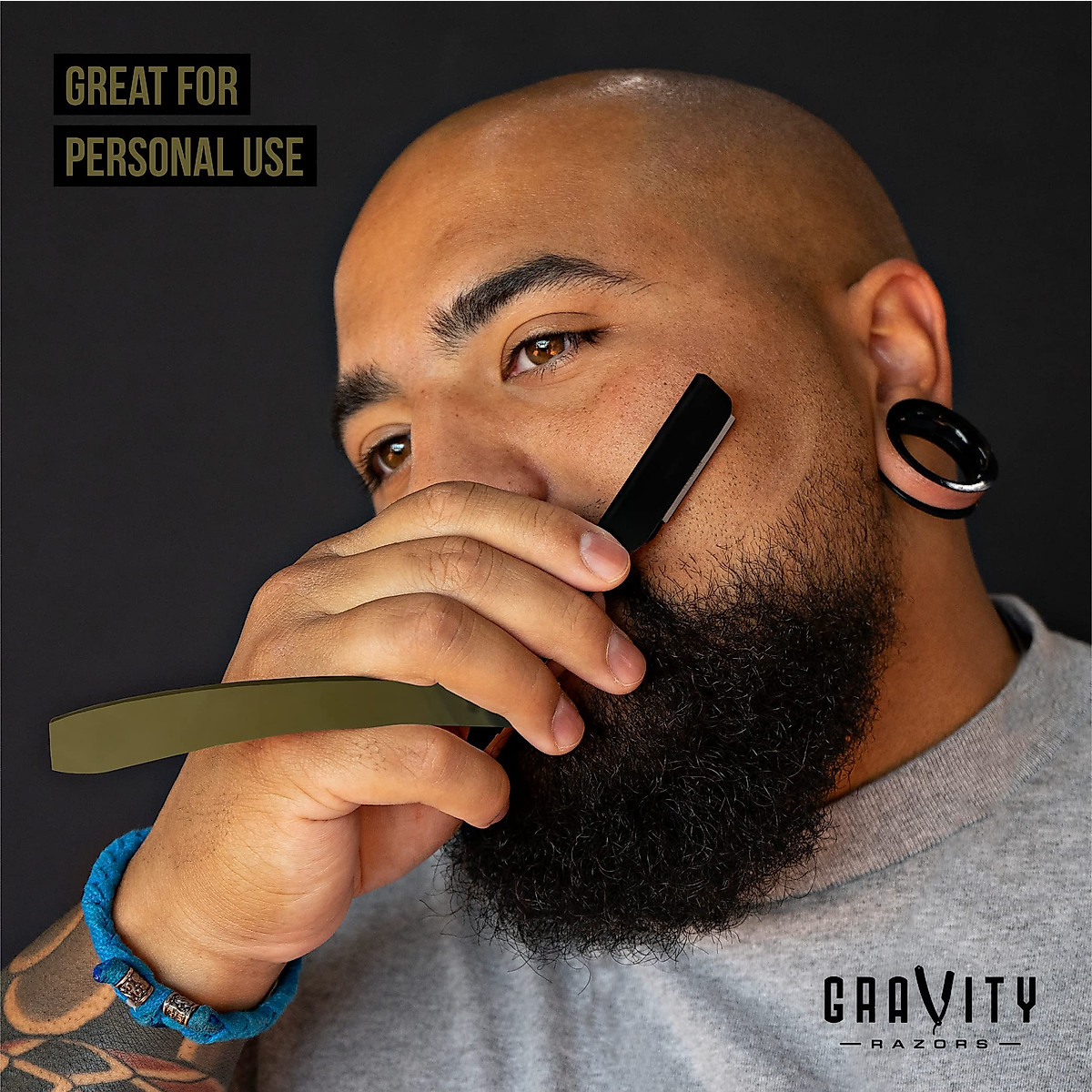 Professional Straight Razor - Ultra Exposed Straight Razor Kit with 10 Derby Premium Blades, 2mm Exposed (Kingsman)