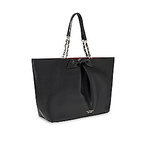 Victoria's Secret Black Bow Chain Strap Weekender Tote Bag