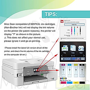 Miss Deer Compatible LC3037 Ink Cartridges High-Yield Replacement for Brother LC 3037 XXL LC-3037XXL LC3037BK for MFC-J6945DW MFC-J6545DW MFC-J5845DW MFC-J5945DW (Black Cyan Yellow Magenta, 4 Packs)