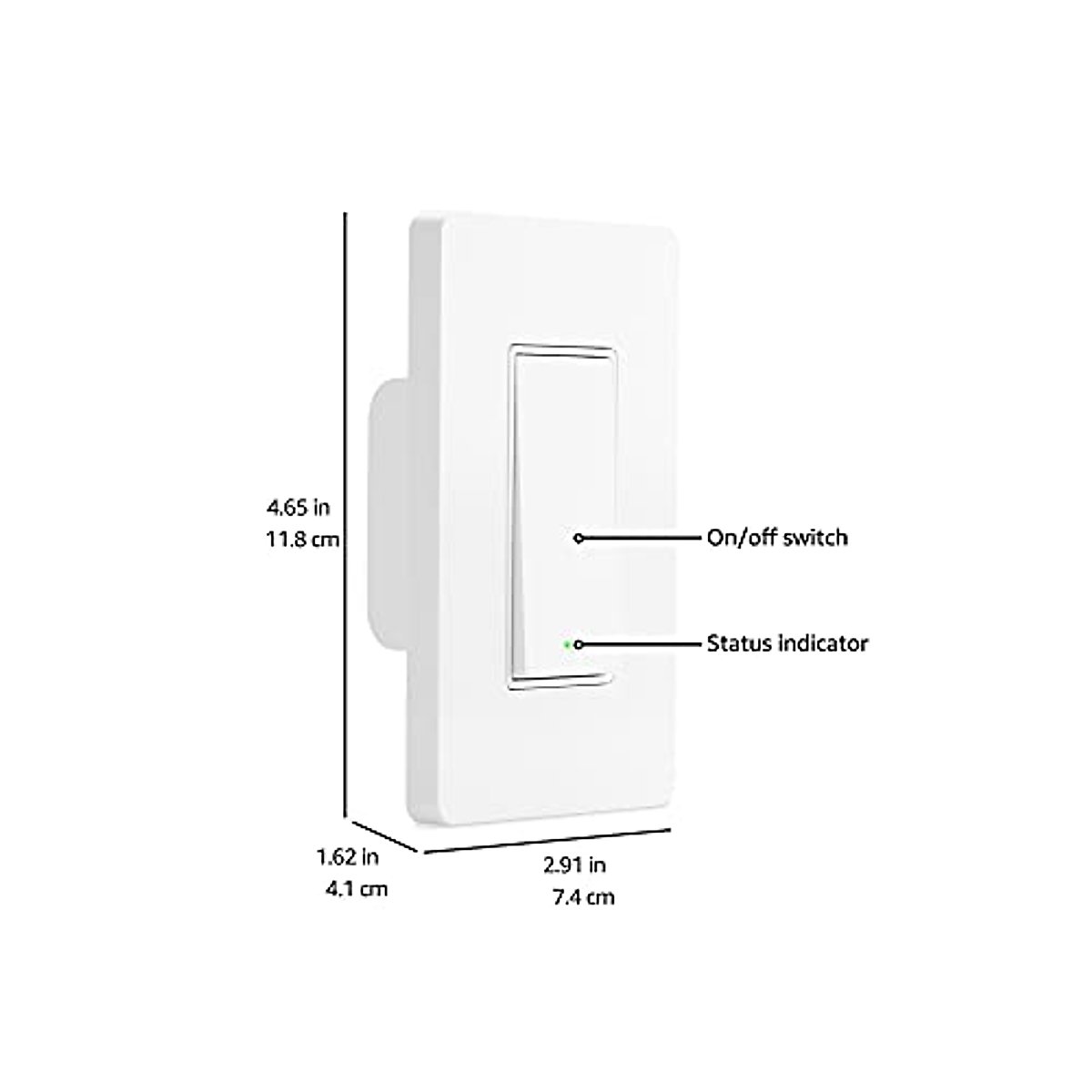 Amazon Basics Single Pole Smart Switch, Neutral Wire Required, 2.4 Ghz WiFi, Works with Alexa