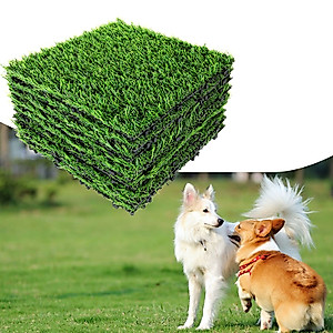 MNKNENG 9 Packs Artificial Grass Turf Tiles for Patio 12x12 Inches Fake Grass for Patio Self-draining Interlocking Grass Tiles for Balcony Backyard Patio Indoor Outdoor Flooring Lawn