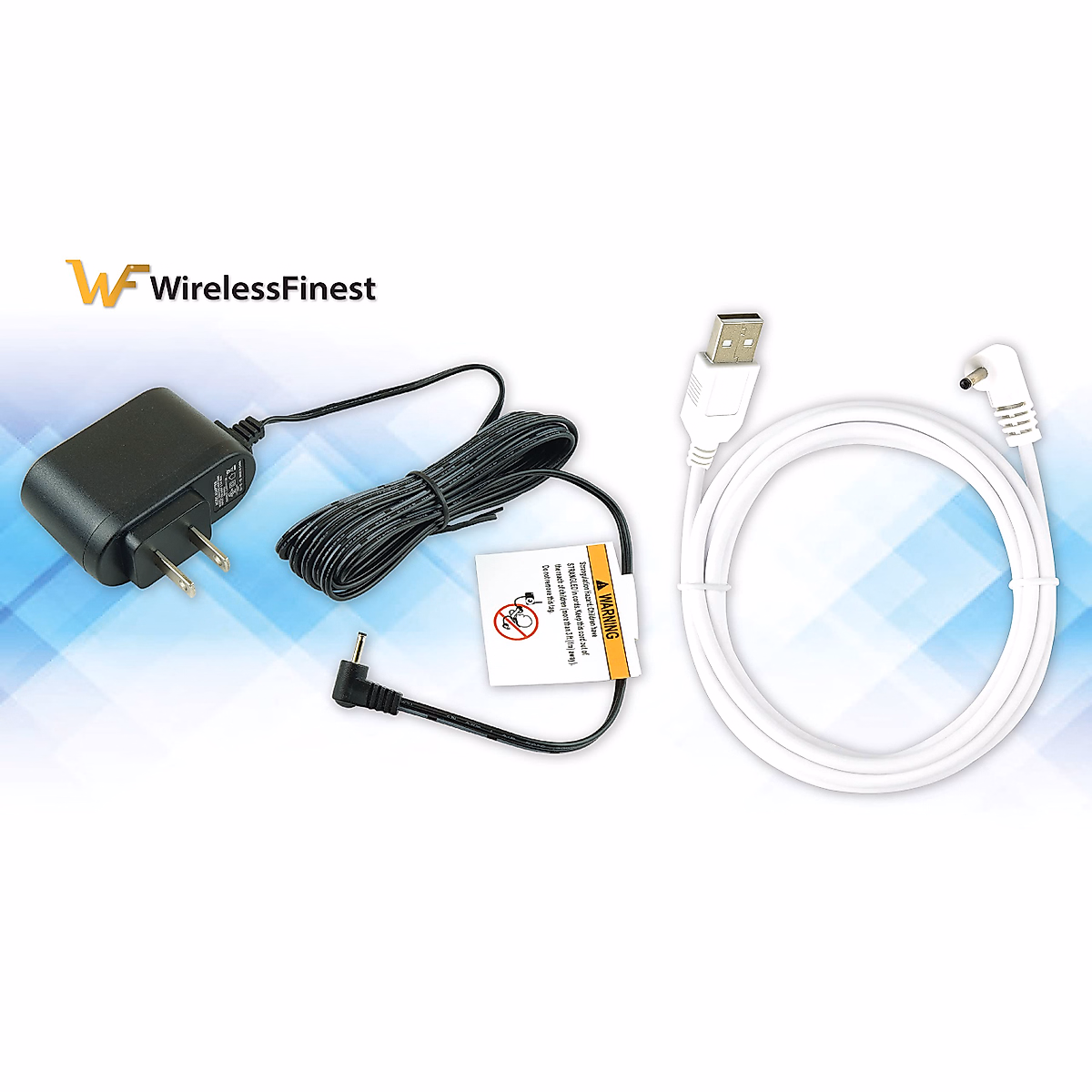 WirelessFinest Power Supply Home Charger Adapter Replacement for Infant Optics Model DXR8 Pro ONLY Baby Infant Monitor and Video Camera 10FT Long Cable Cord + USB Cable. NOT for DXR8