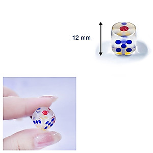 DAGONGREN 100 Pieces 12MM Small 6 Sided Dice Set Translucent Colors Dice, with Black Pouch for Board Game