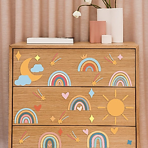 Rainbow Wall Decals Stickers Rainbow Wall Decor for Kids Room Little Girls Bedroom Nursery Playroom Daycare Classroom Parties Decoration (B)