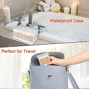 Organic Cotton Swabs 800 Count - Garrelett Natural Bamboo Cotton Buds For Ear - Ear Sticks with A Storage Box Included - Strong 100% Pure Cotton Stick for Arts & Crafts, Daily Cleaning