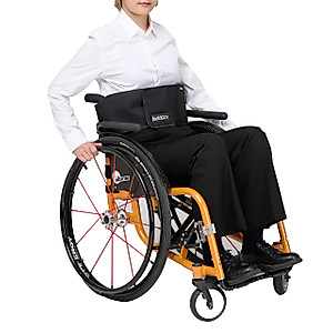 Breathable Wheelchair Support and Safety Belt with Card Organizer, Single Strap Adjustment and Wide Velcro Closure (Aqua Blue)