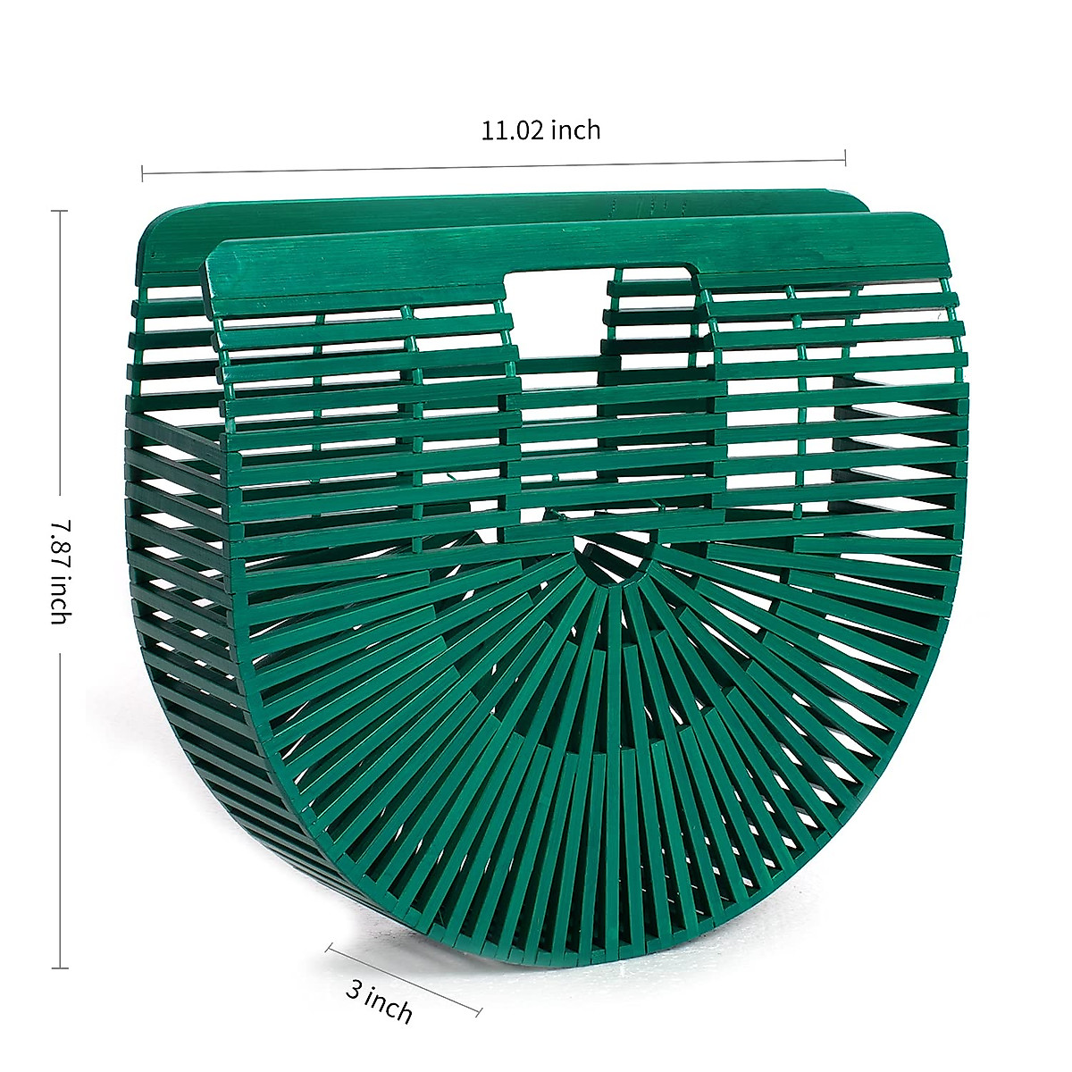 RULER TRUTH Women's Bamboo Handbag Small Straw Purses and Handbags Handmade Woven Tote Bag for Summer Beach Light Blue