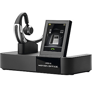 Jabra Motion Office MS Certified for Skype for Business Bluetooth Headset with Touch Screen Base for Desk Phone, VoIP Softphone, Mobile Phones and Tablets