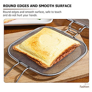 UPKOCH Barbeque Grill Accessories Sandwich Maker Roasting Baking Grill: Non- Stick Sandwich Panini Press Making Basket Bread Grill Tray Crisper Tool