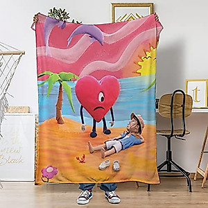 Cute Cartoon Blanket, Hip Hop Personalized Bed Throws, Ultra Soft Cozy Flannel Throw Blanket for Couch Bed Sofa, Comfortable Lightweight Super Soft Blankets 60X50 Inch for All Season (Cartoon 2)