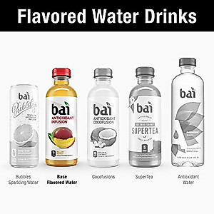 Bai Flavored Water, Rainforest Variety Pack, Antioxidant Infused Drinks, 18 Fluid Ounce Bottles, 12 Count, 3 Each of Brasilia Blueberry, Costa Rica Clementine, Malawi Mango, Sumatra Dragonfruit