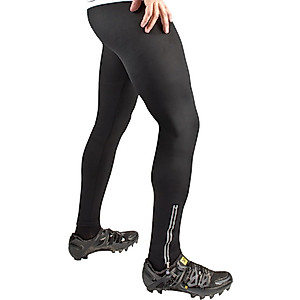 AERO|TECH|DESIGNS | Men's USA Classic Thermal Fleece Unpadded Workout Tights | Black | Tall Fit | Large