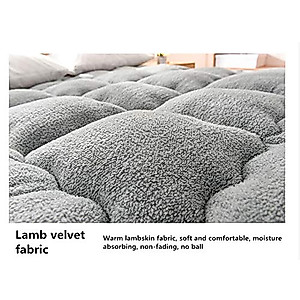 Plush Solid Color Floor Mattress Non-Slip Thicken Japanese Tatami mat Foldable Double Futon Mattress Topper for Bedroom Living Room Dorm Room EtcA-90x200cm(35x79inch)