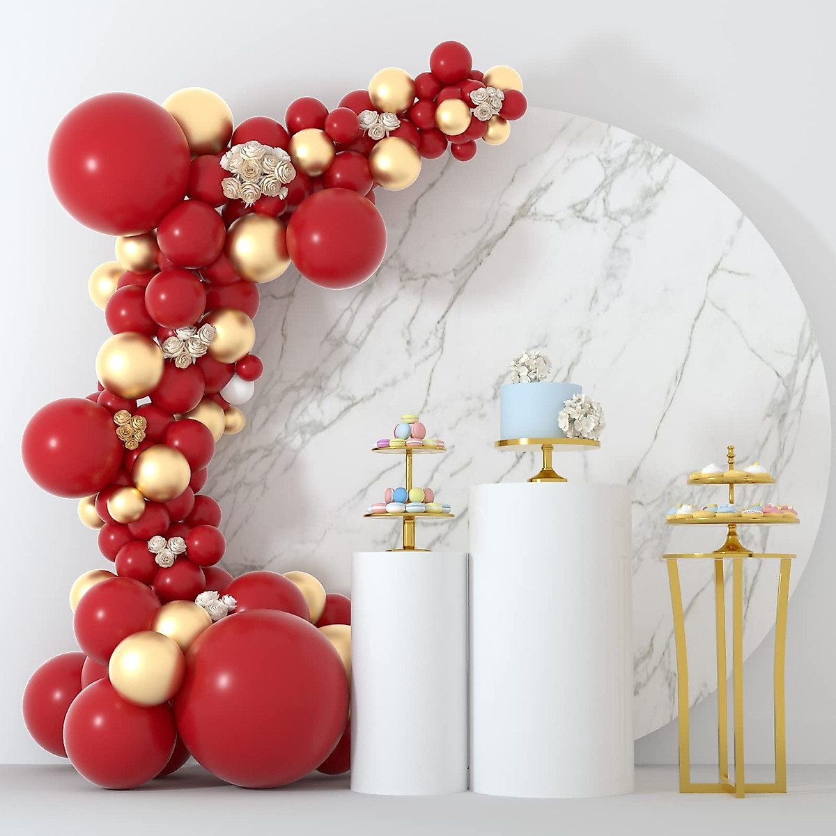 TUPARKA Red Balloons 102 Pcs Balloons Garland Arch Kit 5 10 12 18 Inch Matte Red Party Balloons for Birthday Bride Baby Shower Wedding Party Décor