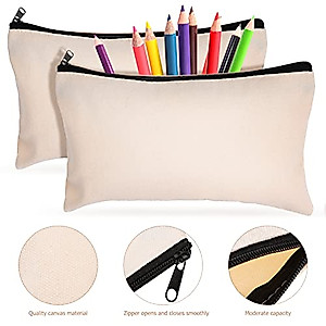 STOBOK Canvas Tool Bags 25 Pieces Blank DIY Craft Bag Canvas Pen Pencil Case for School Supplies Invoice Bill