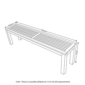 Furinno Tioman Outdoor Hardwood Potting Bench and Backless Bench