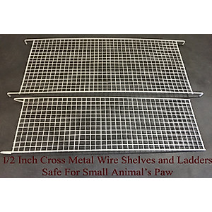 54" Large Wrought Iron 4-Tiers Chew Proof Tight 1/2-Inch Bar Spacing Ferret Chinchilla Sugar Glider Rats Mouse Cage with Detachable Rolling Stand