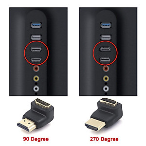 VCE HDMI 90 and 270 Degree Adapter 6-Pack, Right Angle HDMI Adapter Male to Female L-Shape Connector with 4K@60Hz, 3D for TV Stick, HDTV, PC