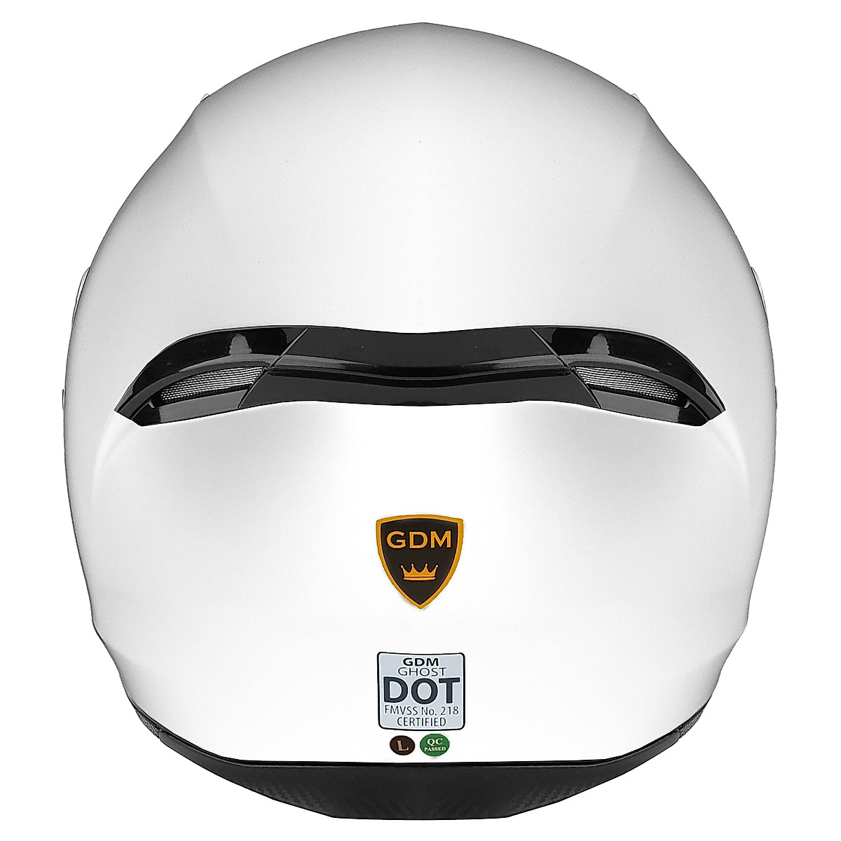 GDM Ghost Full Face Motorcycle Helmet with Clear and Gold Shields (Pearl White, Medium)