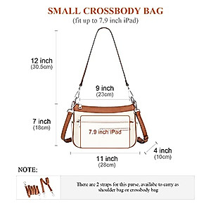 Over Earth Genuine Leather Shoulder Bag Small Crossbody Handbags for Women Ladies Purse(O131E Beige/Brown)
