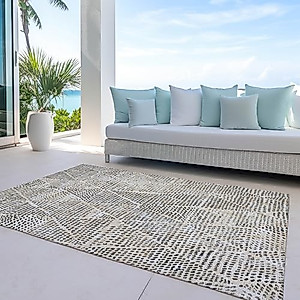 Addison Rugs Chantille ACN591 Beige 10' x 14' Indoor Outdoor Area Rug, Easy Clean, Machine Washable, Non Shedding, Bedroom, Living Room, Dining Room, Kitchen, Patio Rug