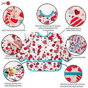 Joyo roy Baby Bibs For Eating Bibs For Toddlers Long Sleeve Bib Plastic Bibs For Babies Sleeved Bib smock for Kids 8-12 Kids Paint Smock Weaning Bib Sleeved Bibs for Babies Baby Apron for Eating
