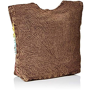 Handbag AND Backpack Bohemian Embroidered Ripped Razor Cut Sling Crossbody Purse in Brown Large