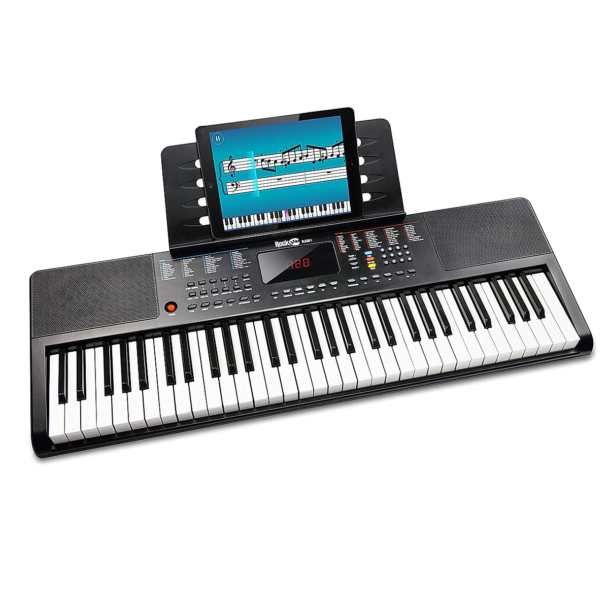 RockJam 61 Key Keyboard Bundle with Keyboard Stand, Power Supply & Accessories