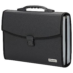 Uquelic 26Pockets Expanding File Folder - Upgraded Durable Buckle, Base with Ergonomic Portable Handle/Large A4 Letter Size Expandable File Organizer/Accordion Filing Document